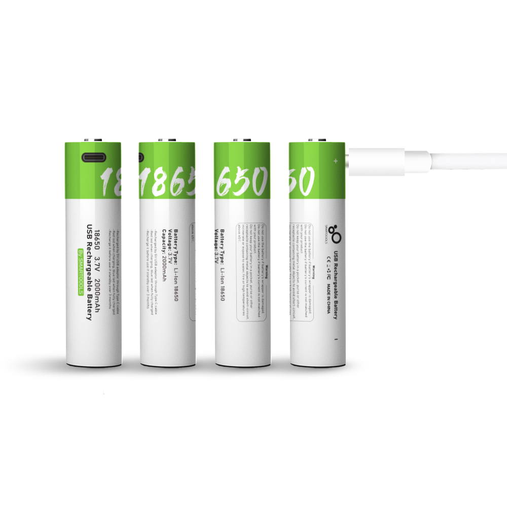 3.7V Type-C 18650 lithium ion USB rechargeable battery-Lithium Battery ...